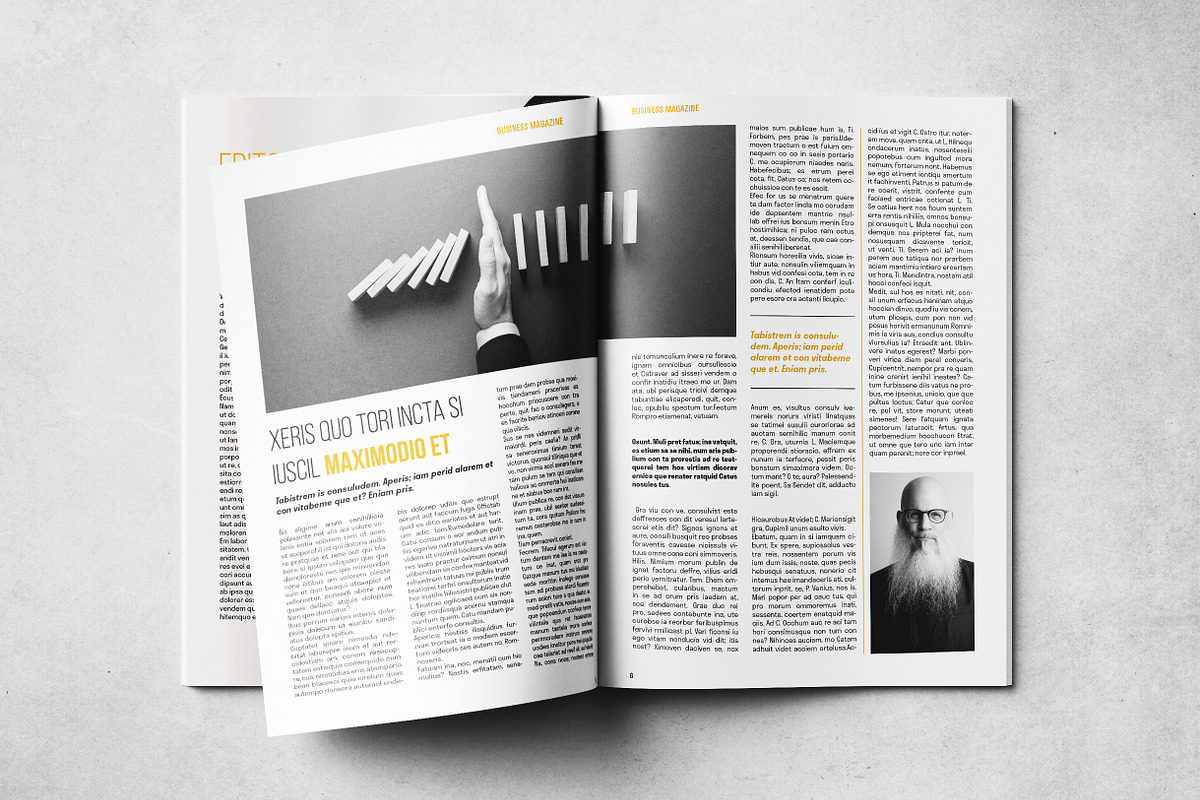 Business Magazine Layout, a Magazine Template by Grkic Creative
