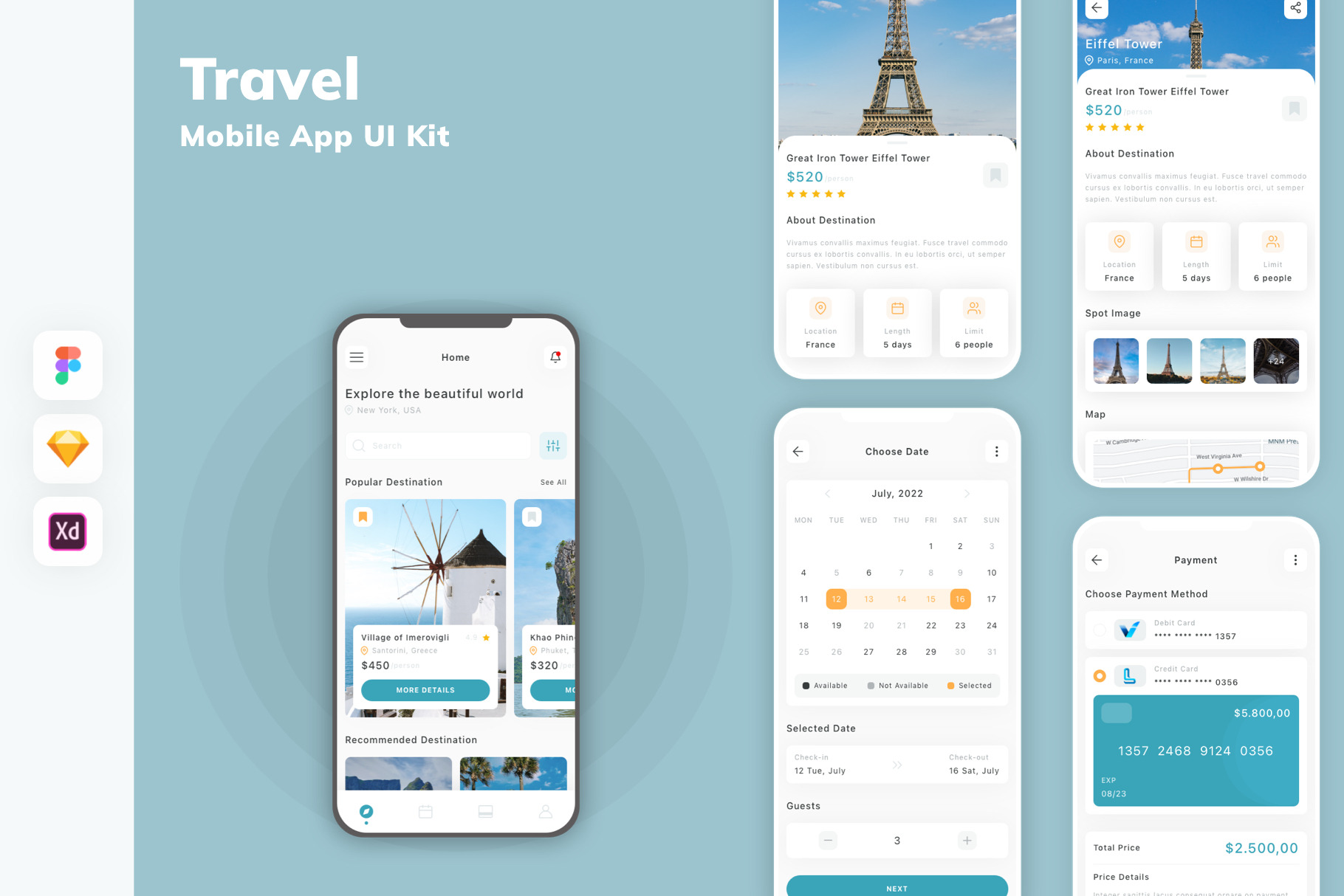 Travel Mobile App UI Kit, an UI Kit Template by uicube