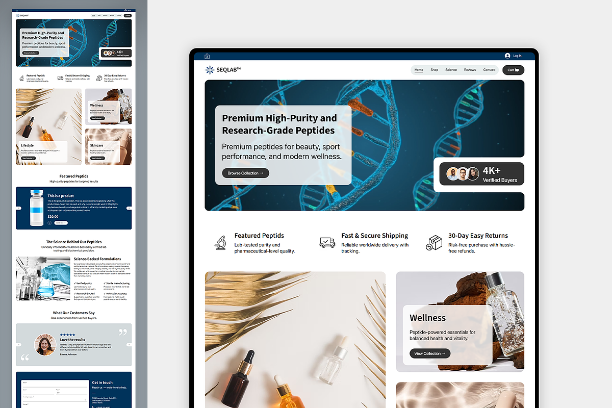 Peptide / Serum - Wix Studio Website, a Wix Template by Kitteeh