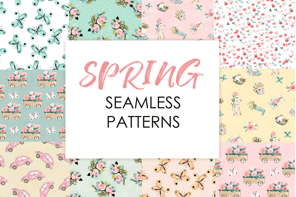 SPRING SEAMLESS PATTERN, a Pattern Graphic by Rosabebe