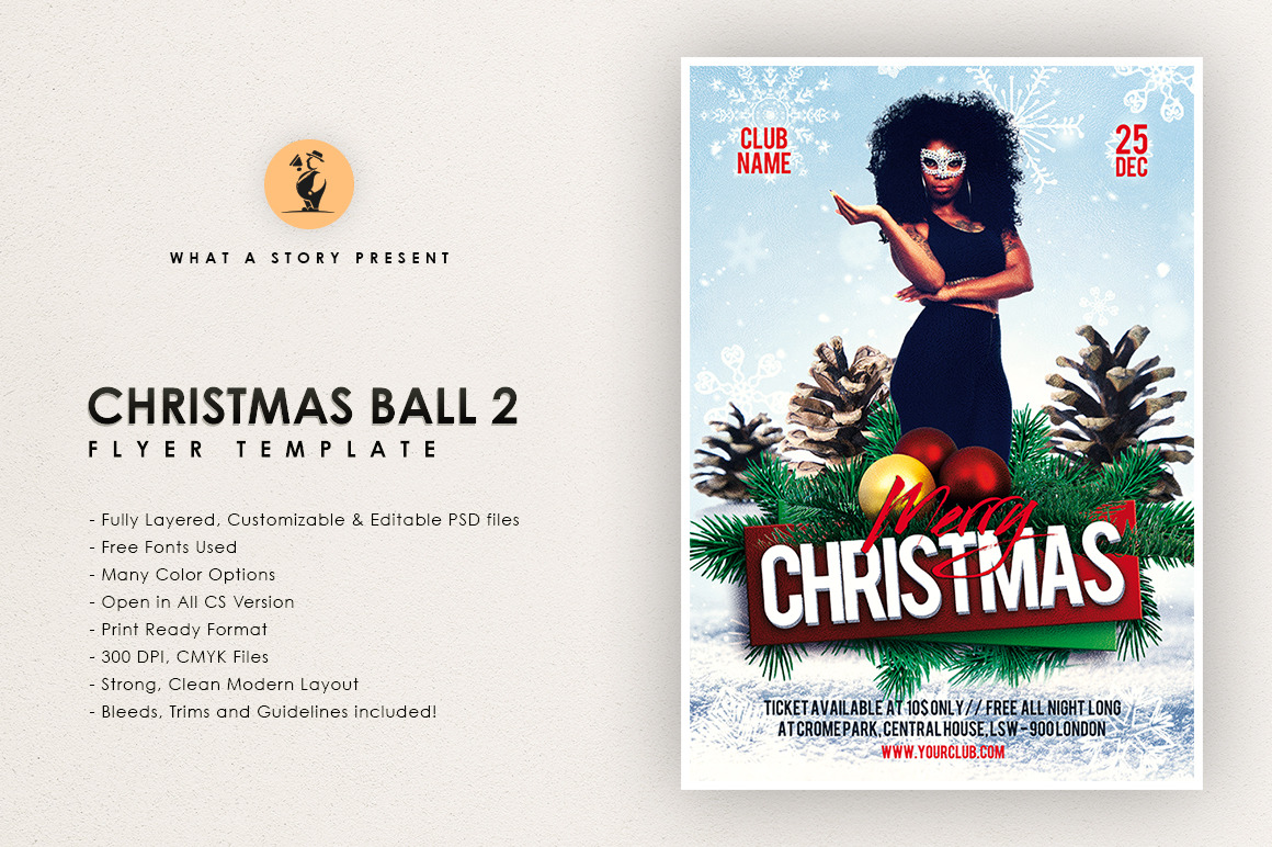 Christmas Ball, a Flyer Template by What a Story