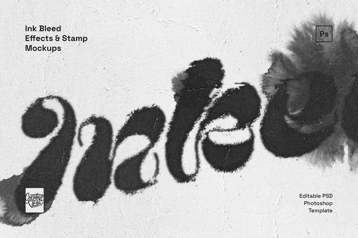 Ink Bleed Effects & Stamp Mockups, a Mockup by Creative Veila