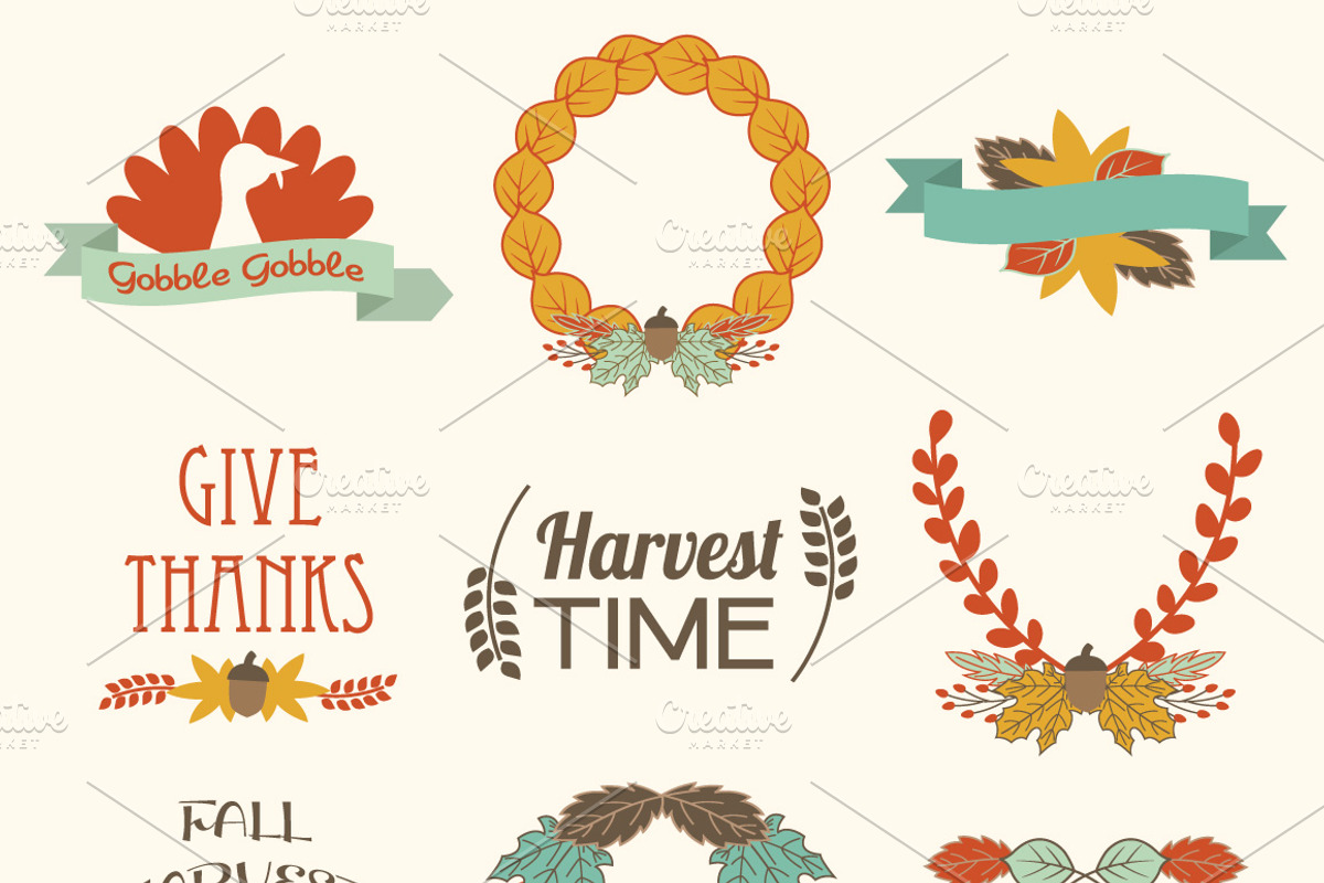 Fall Autumn Elements Vector Clip Art, a Seasonal Illustration by ...