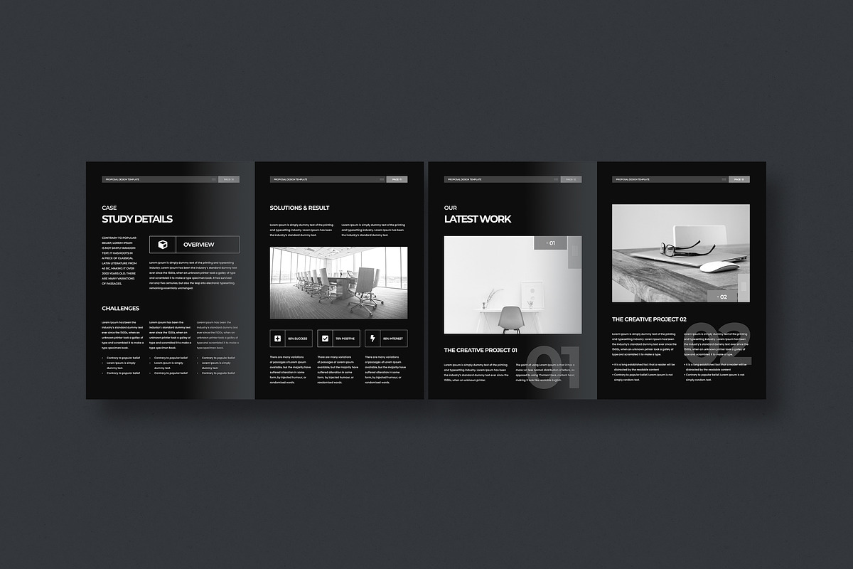 Black Proposal Design Template, a Magazine Template by mijli