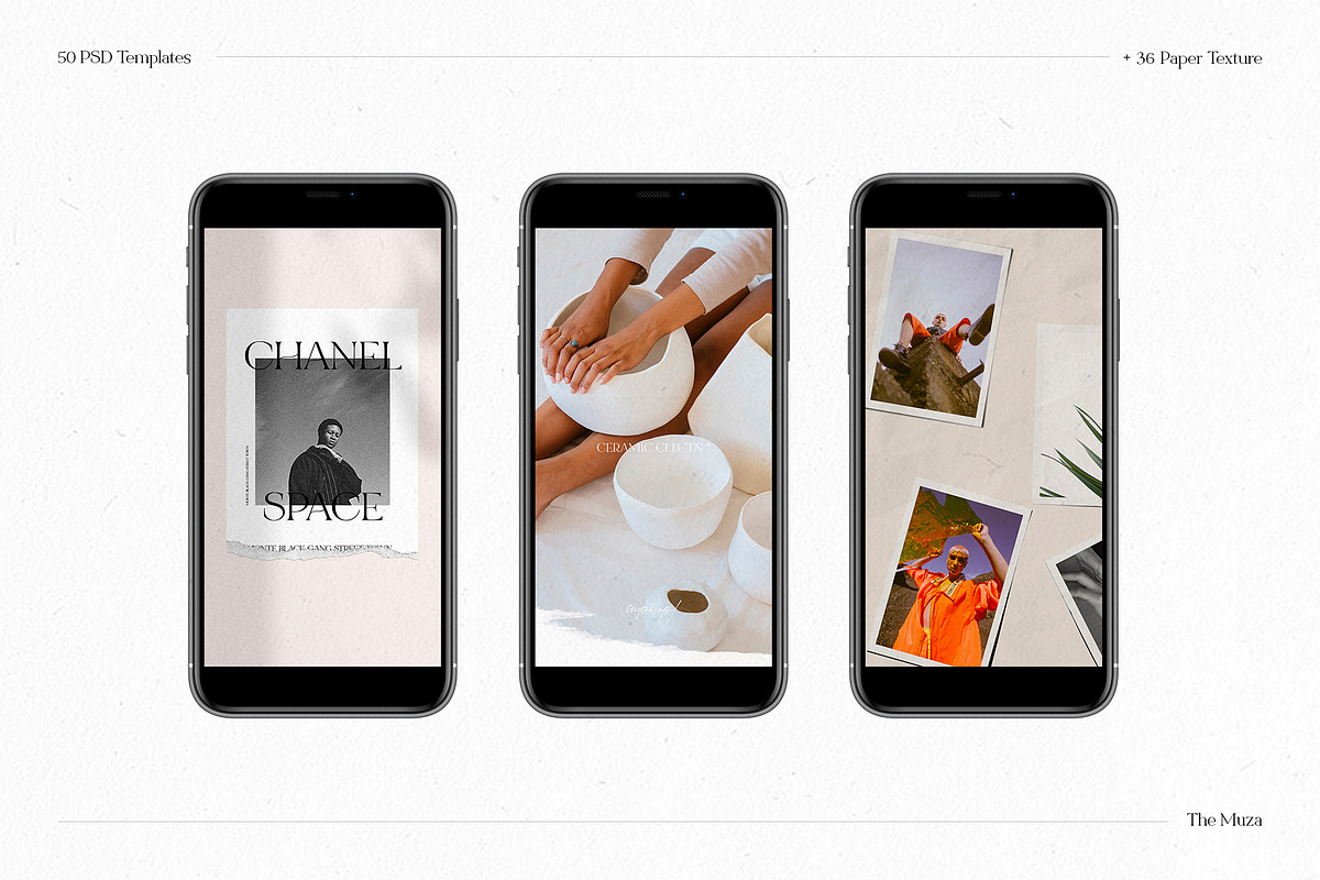 50 Paper Instagram Templates + BONUS, a Social Media Template by The Muza