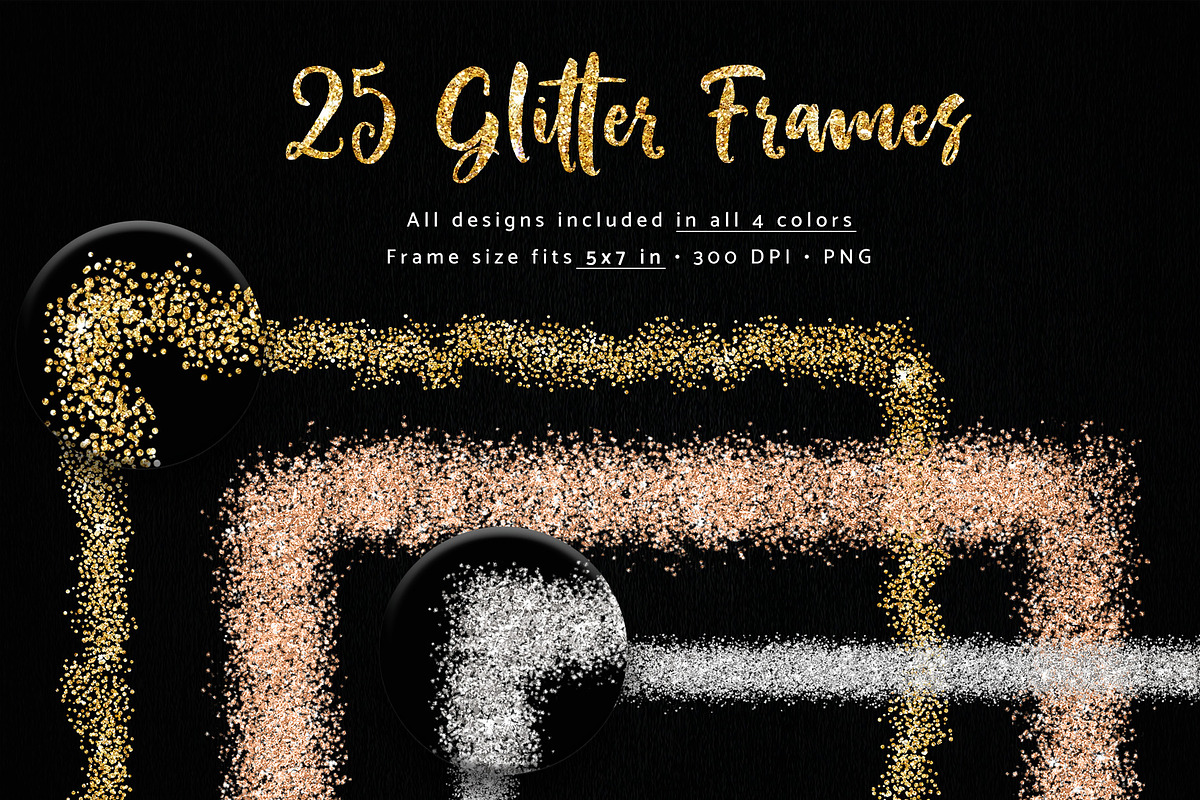 Glitter Photo Overlay Frames Borders, a Texture Graphic by Nifty ...