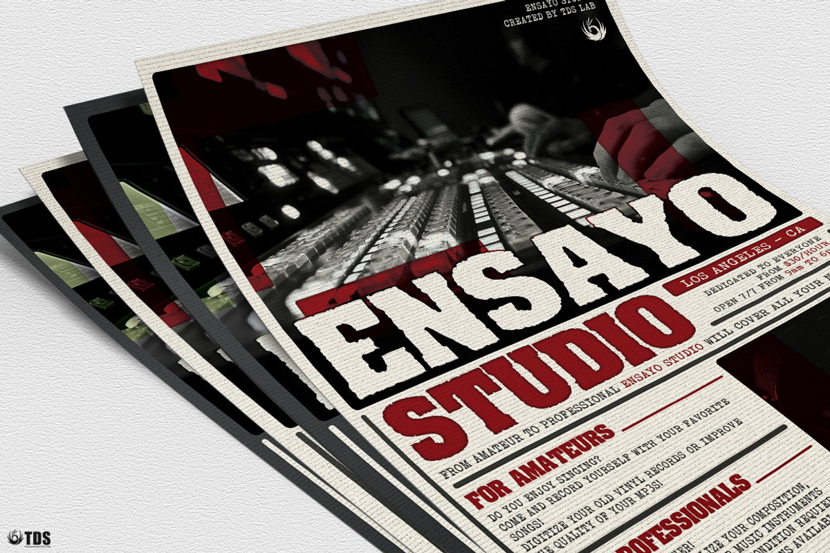 Music Studio Flyer Template, a Flyer Template by ThatsDesign Art