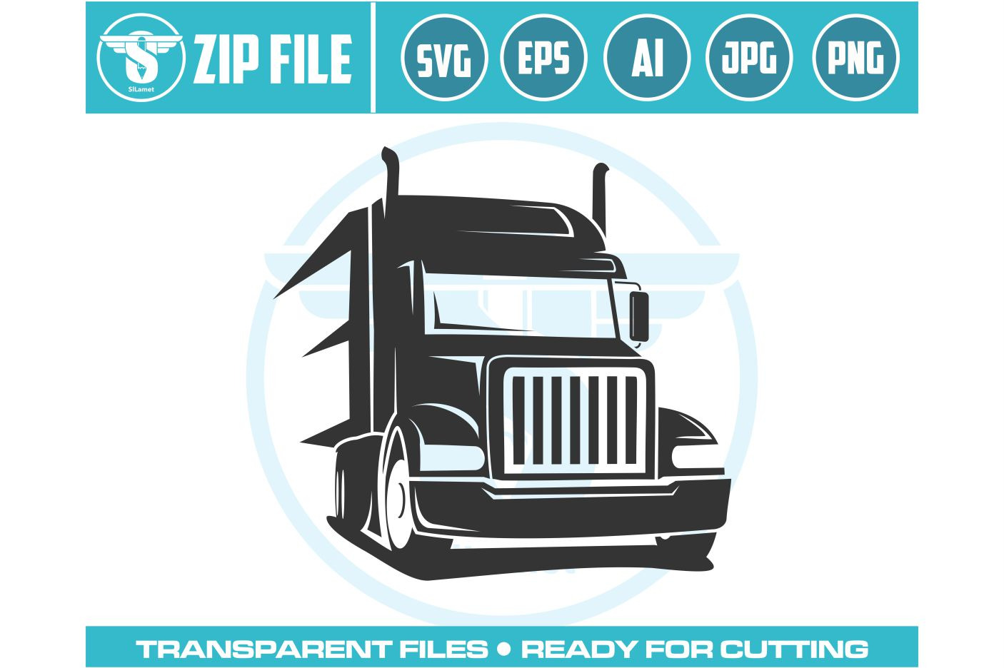 Semi Truck Silhouette Truck Outline An Object Graphic By Sllametdesigns