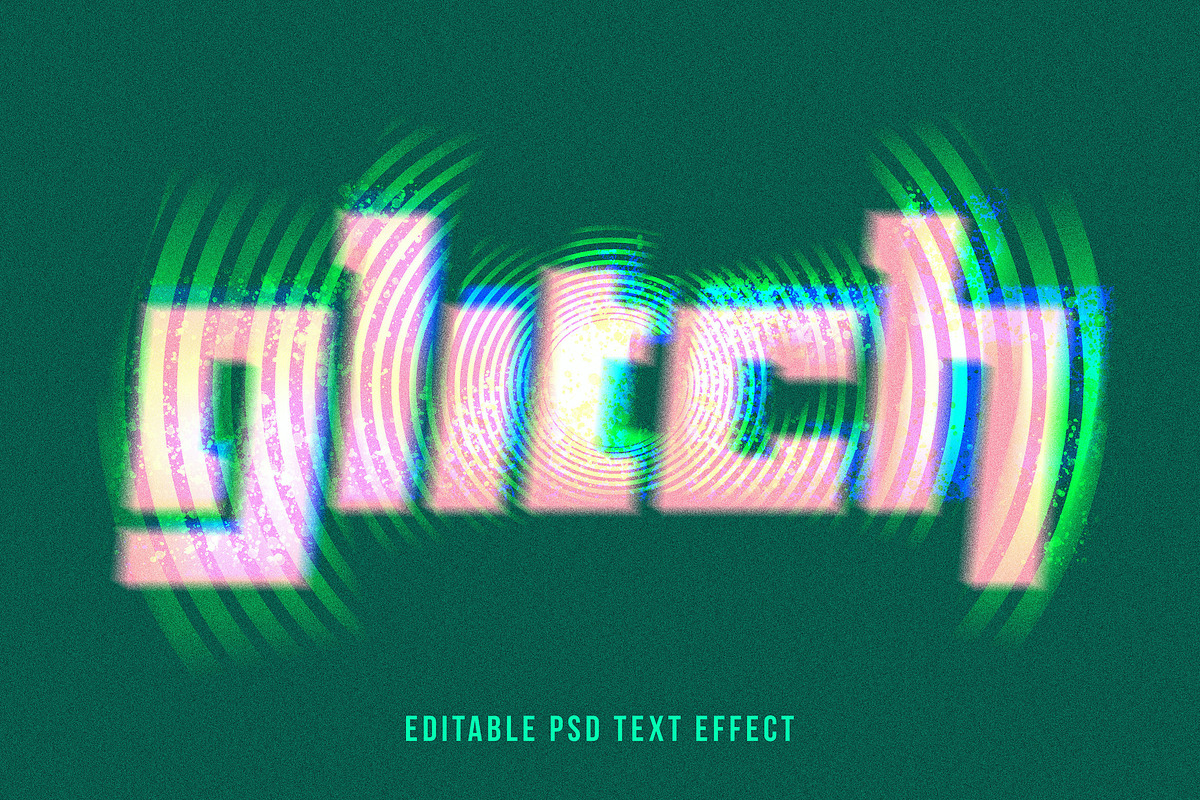 Glitch text effect, a Layer Style Add-On by wavebreak