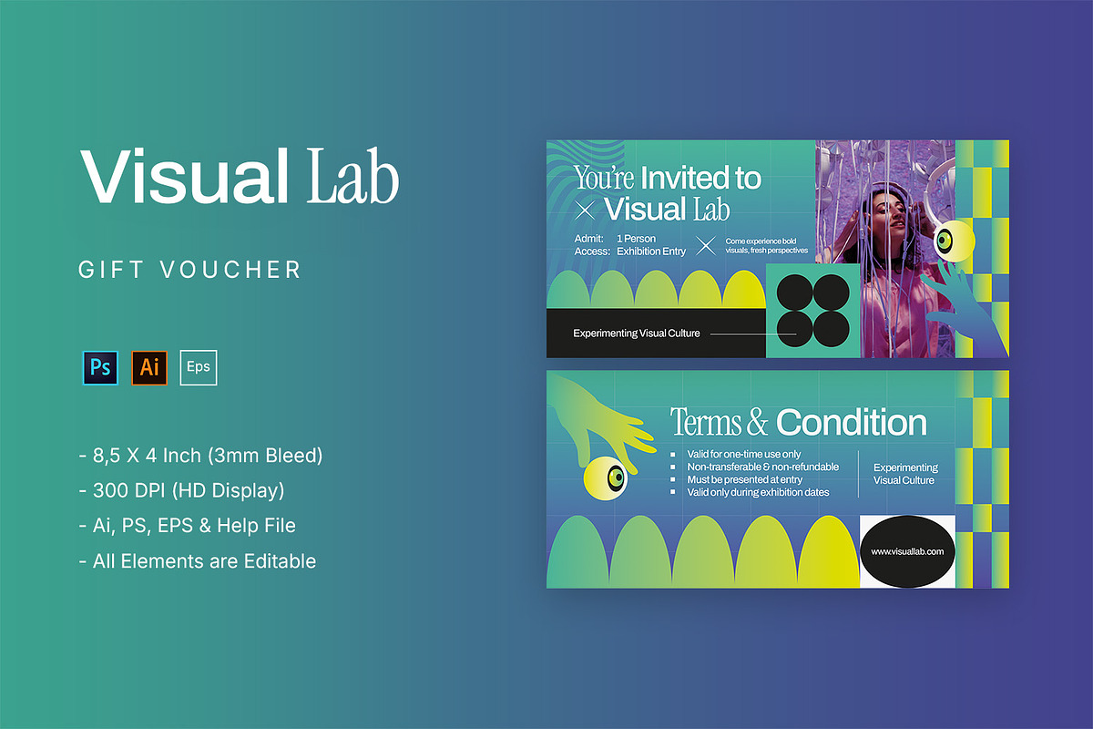 Visual Lab - Gift Voucher, a Card Template by StreaksideStd