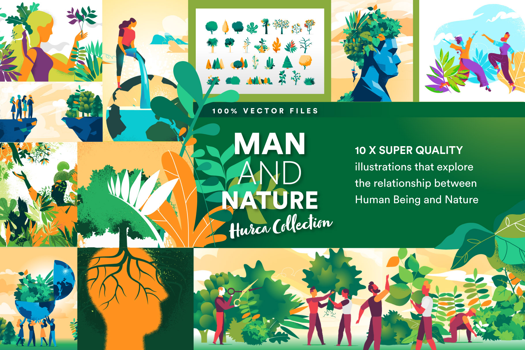 Man and Nature Collection, a Person Illustration by Hurcastock!