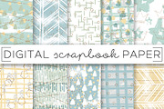 Blue Green Baby Digital Papers, a Pattern Graphic by TWG Designs