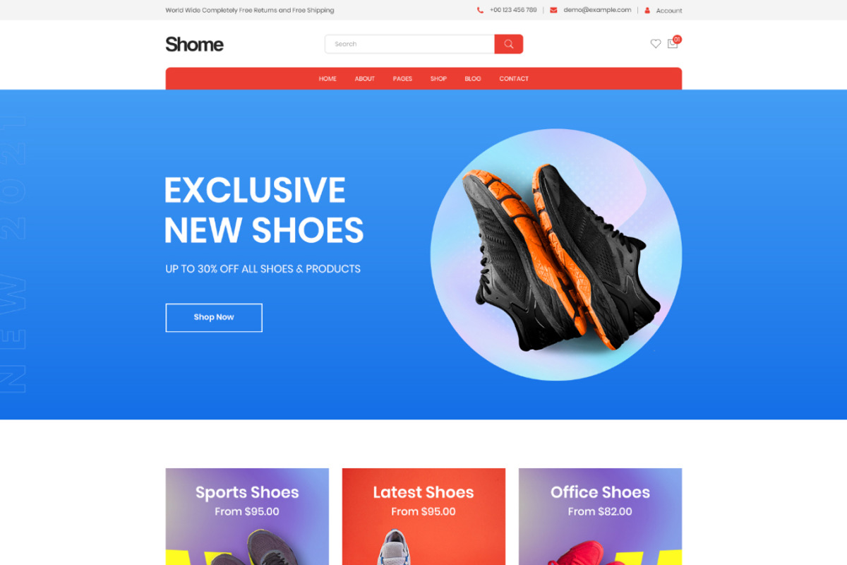 Shoes eCommerce Website Template, a Bootstrap Template by HasThemes