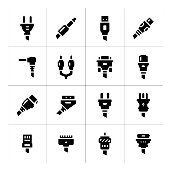 Set icons of plugs and connectors, an Icon by motorama