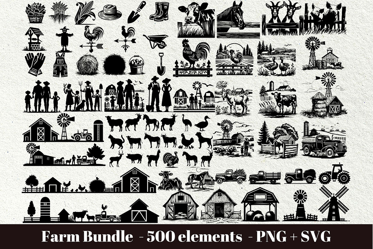 Farm Scene SVG Bundle, an Animal Illustration by DENIDigitalArtSudio