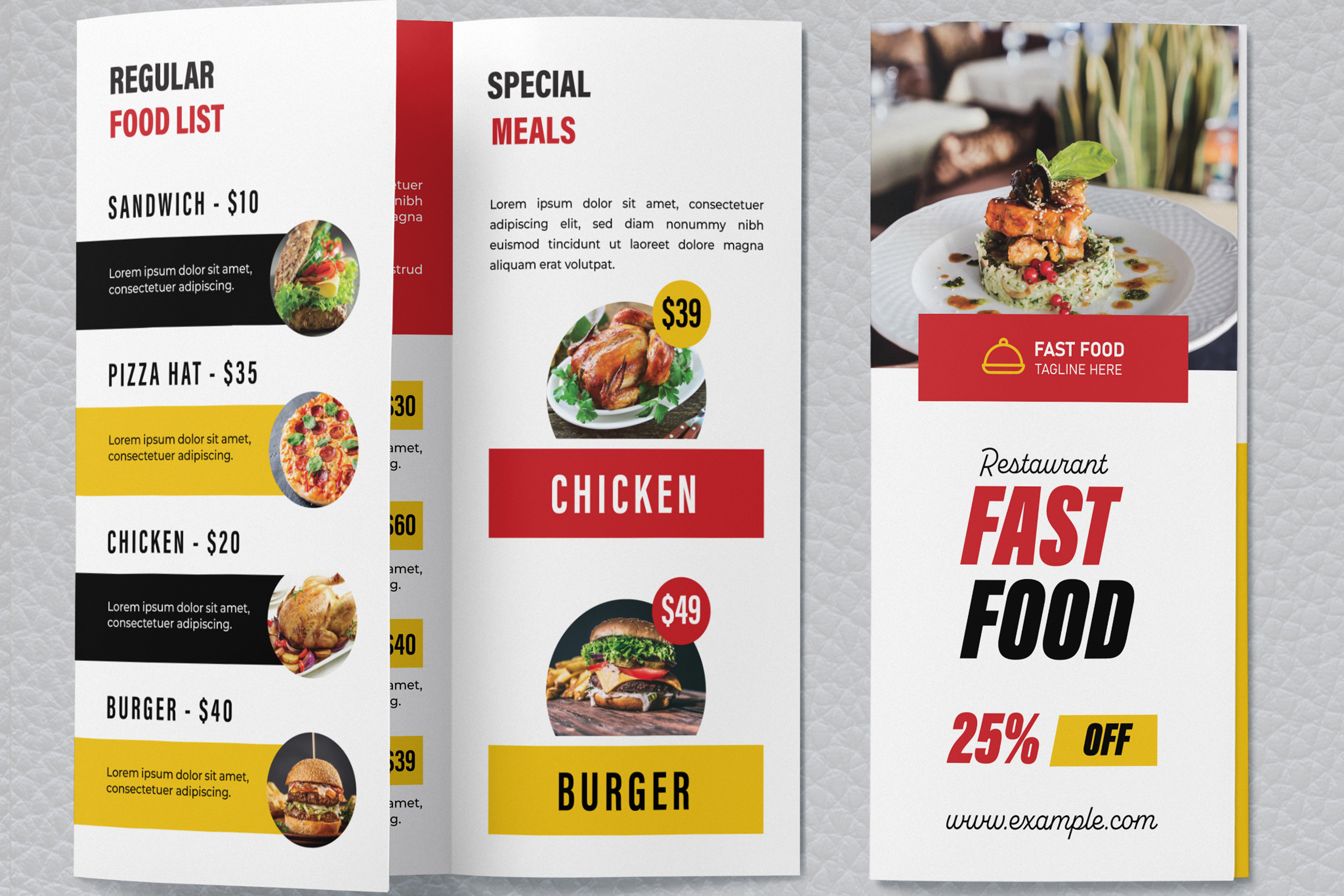 Food Menu Trifold Brochure