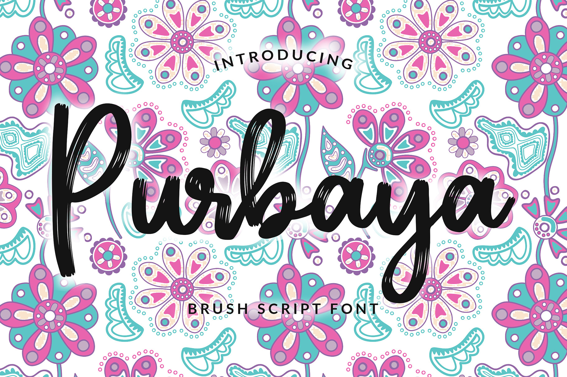 Purbaya Brush Script Typeface, a Script Font by Giant Design