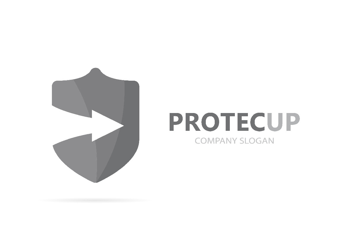 Vector of shield and arrow up logo combination. Security and growth ...