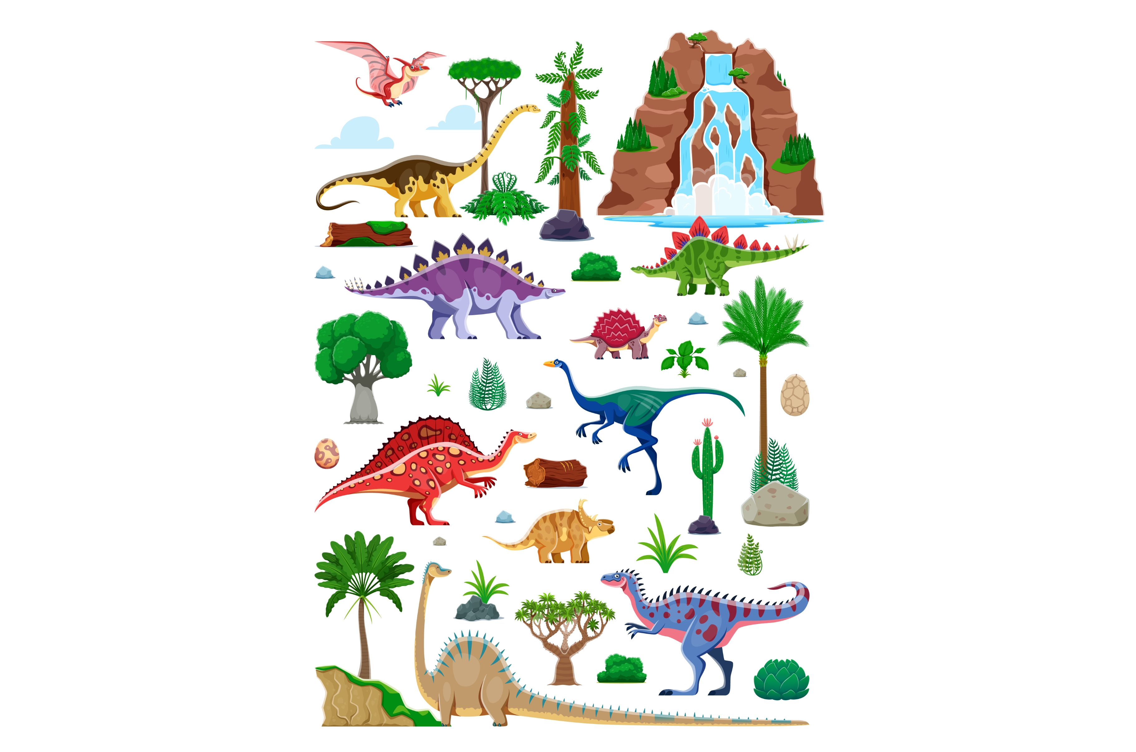 Prehistoric era landscape, an Animal Illustration by Vector Tradition