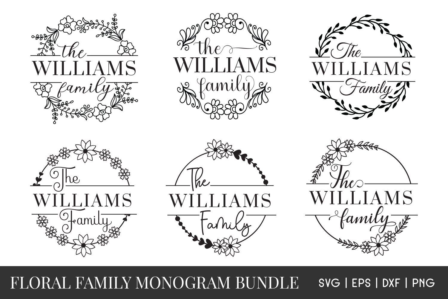 Family monogram SVG Bundle, an Object Graphic by Dasagani