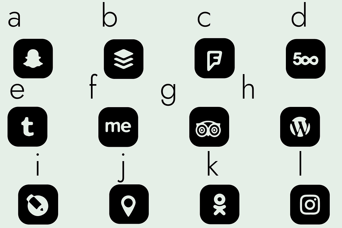 Social Networks Icons Dingbats Font