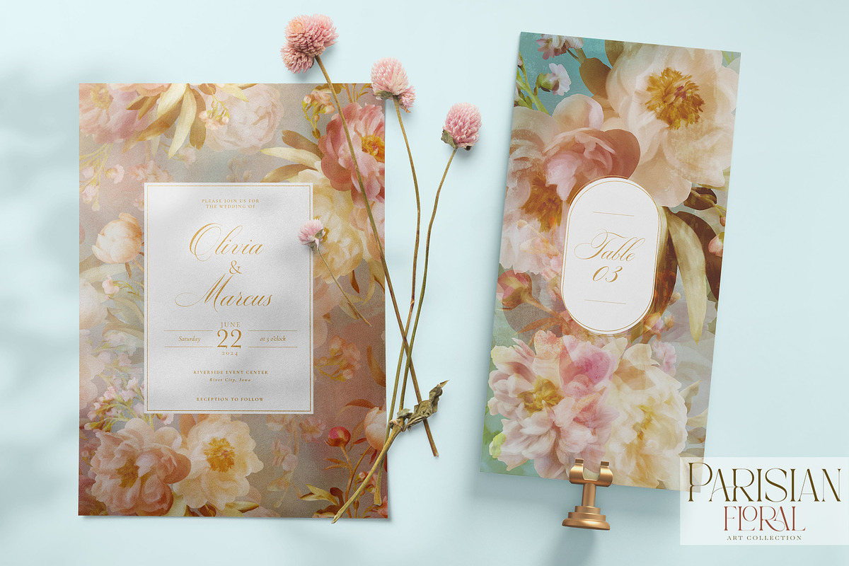 Parisian Floral Art Collection, a Decorative Illustration by Eclectic ...