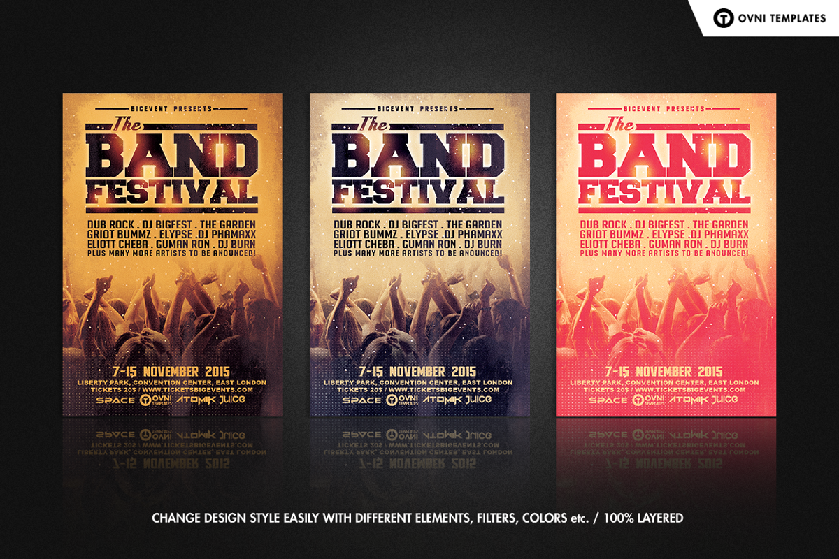 BAND CONCERT Flyer Template, a Flyer Template by OVNI-TEMPLATES ...