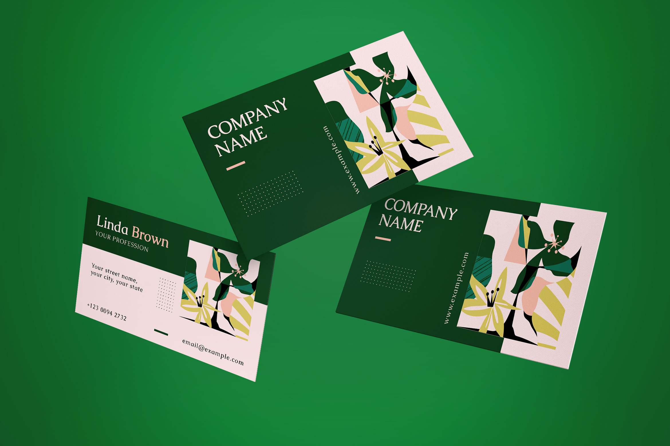 Green Business Card, a Business Card Template by graphicook