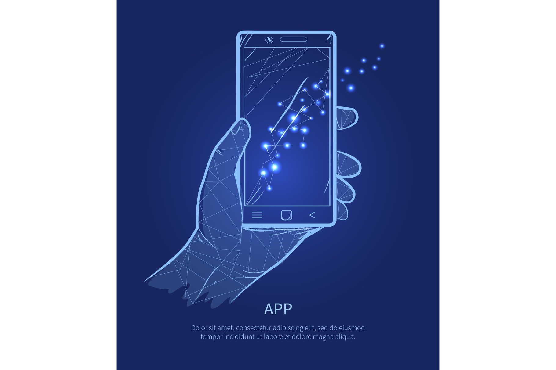 App Hand Holding Phone on Vector, an Object Graphic by robuart