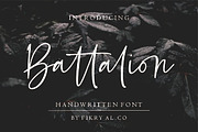 Battalion - Handwritten Font, a Script Font by Fikryal Studio