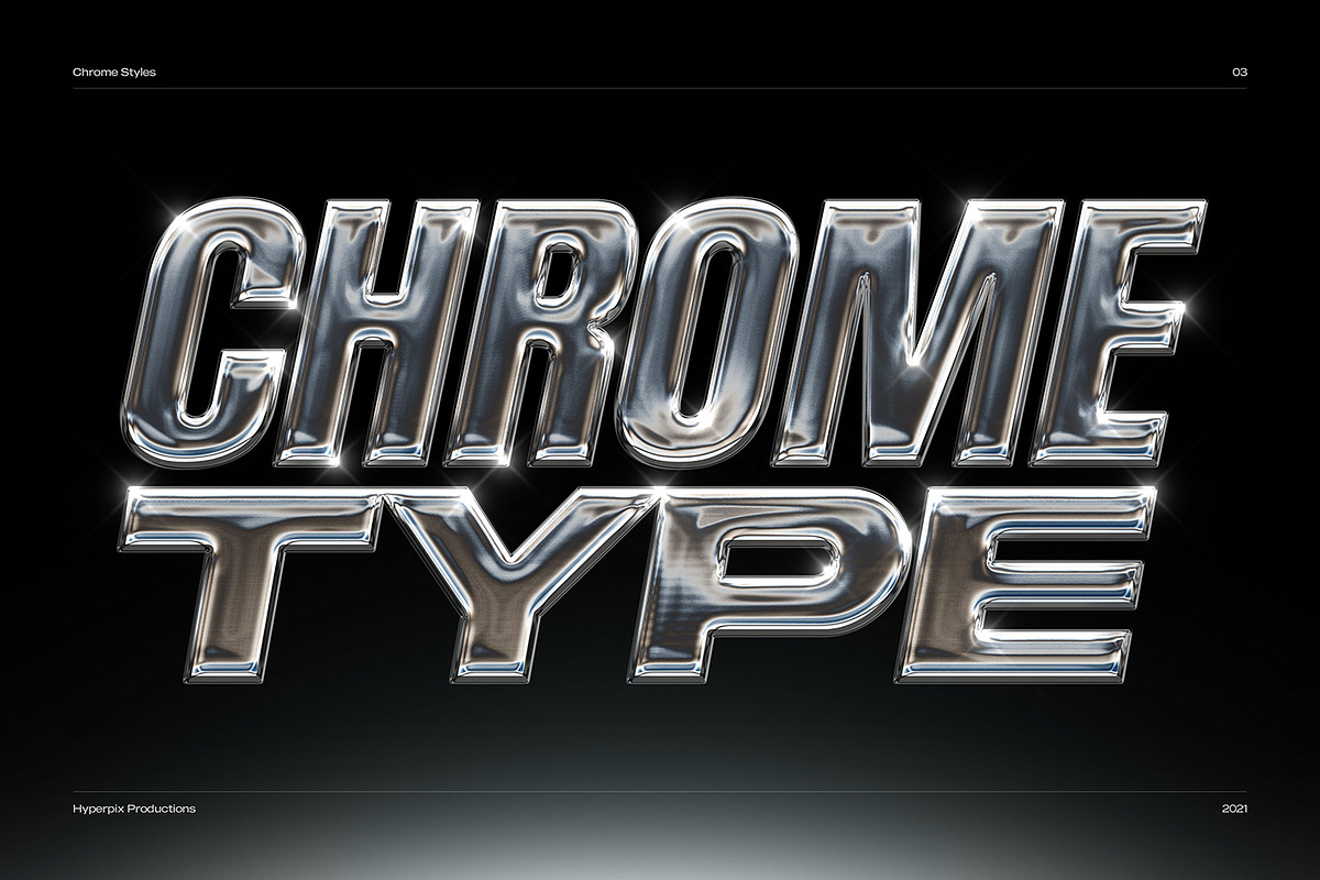 Chrome Text Styles Bundle - 50% OFF, a Layer Style Add-On by Hyperpix Productions