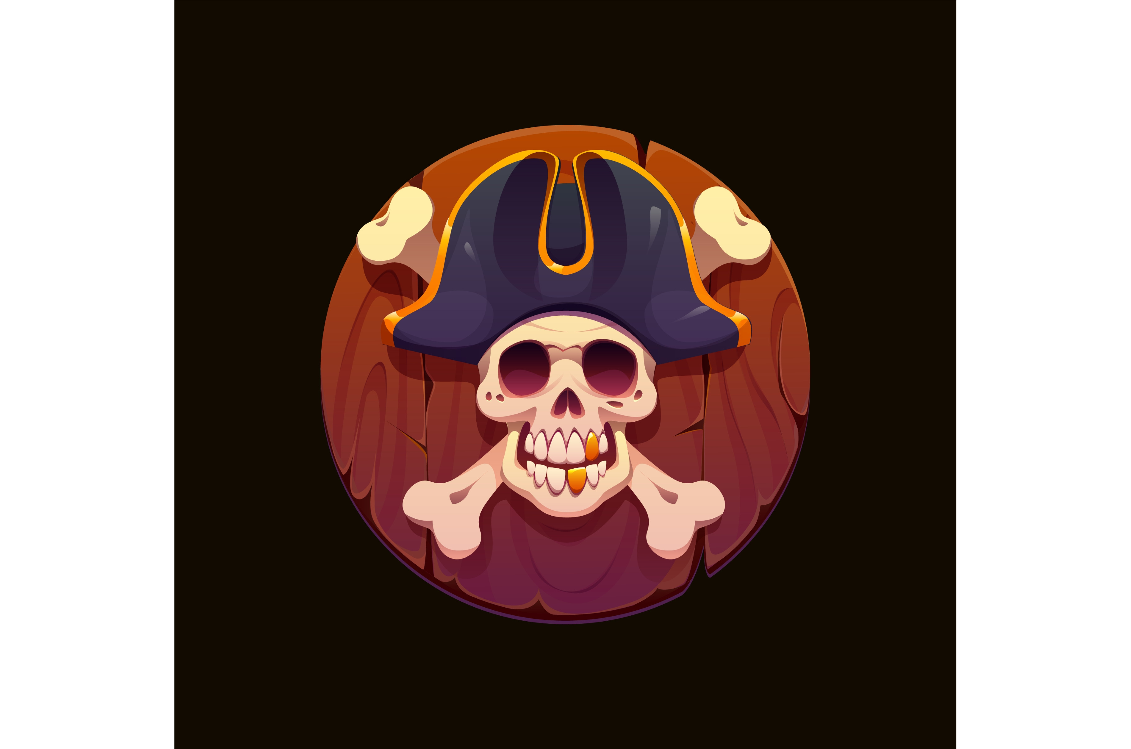 Heraldic pirate skull, an Object Illustration by Vector Tradition