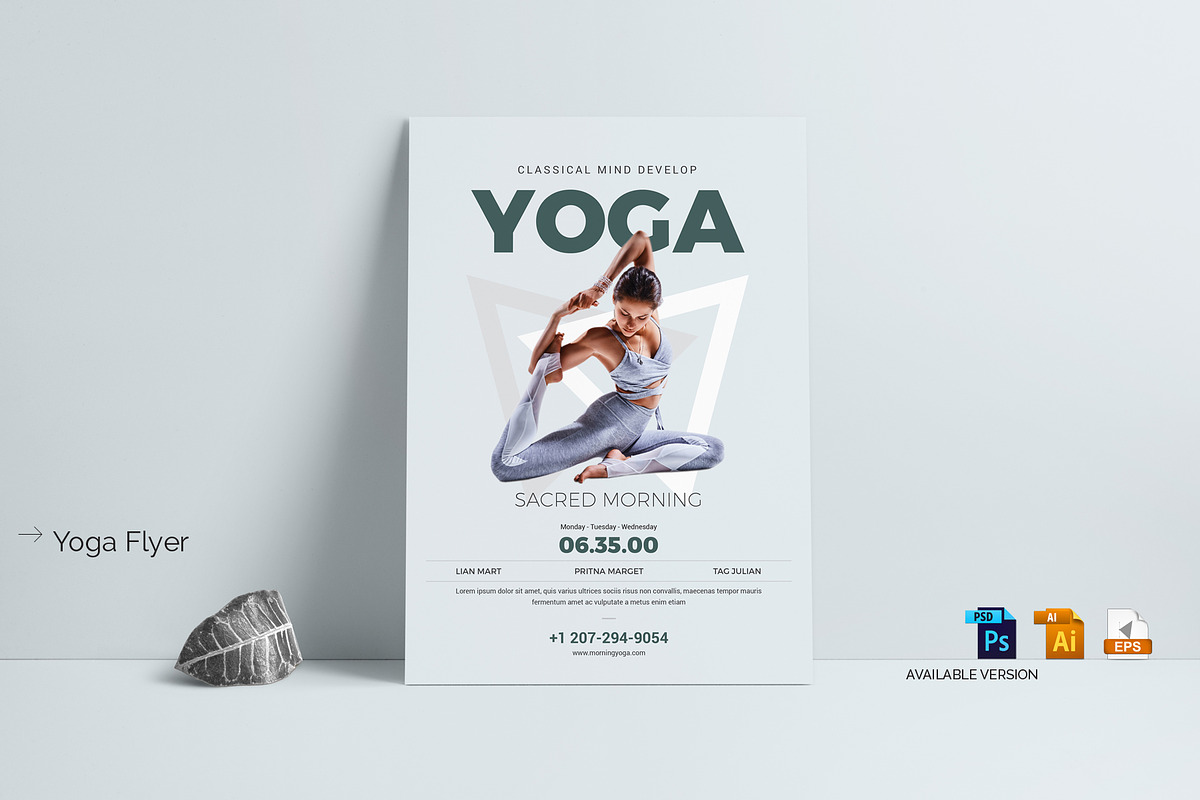 Yoga Flyer, a Flyer Template by OrcShape | Creative Market