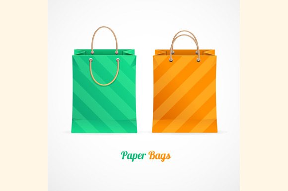 Vector paper shopping bags | Graphic Objects ~ Creative Market