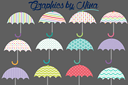 Umbrella clipart, an Illustration by Graphics by Nina