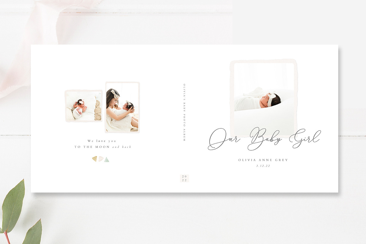 Baby Photo Album Cover Template, a Stationery Template by By Stephanie ...