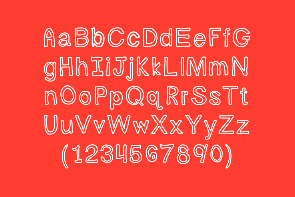 Upside Handwritten Outline Font, a Script Font by Jacob deCastro