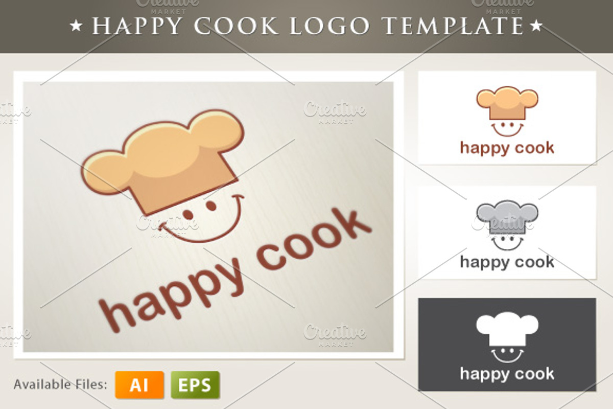 Happy Cook Logo, a Branding & Logo Template by mikailain