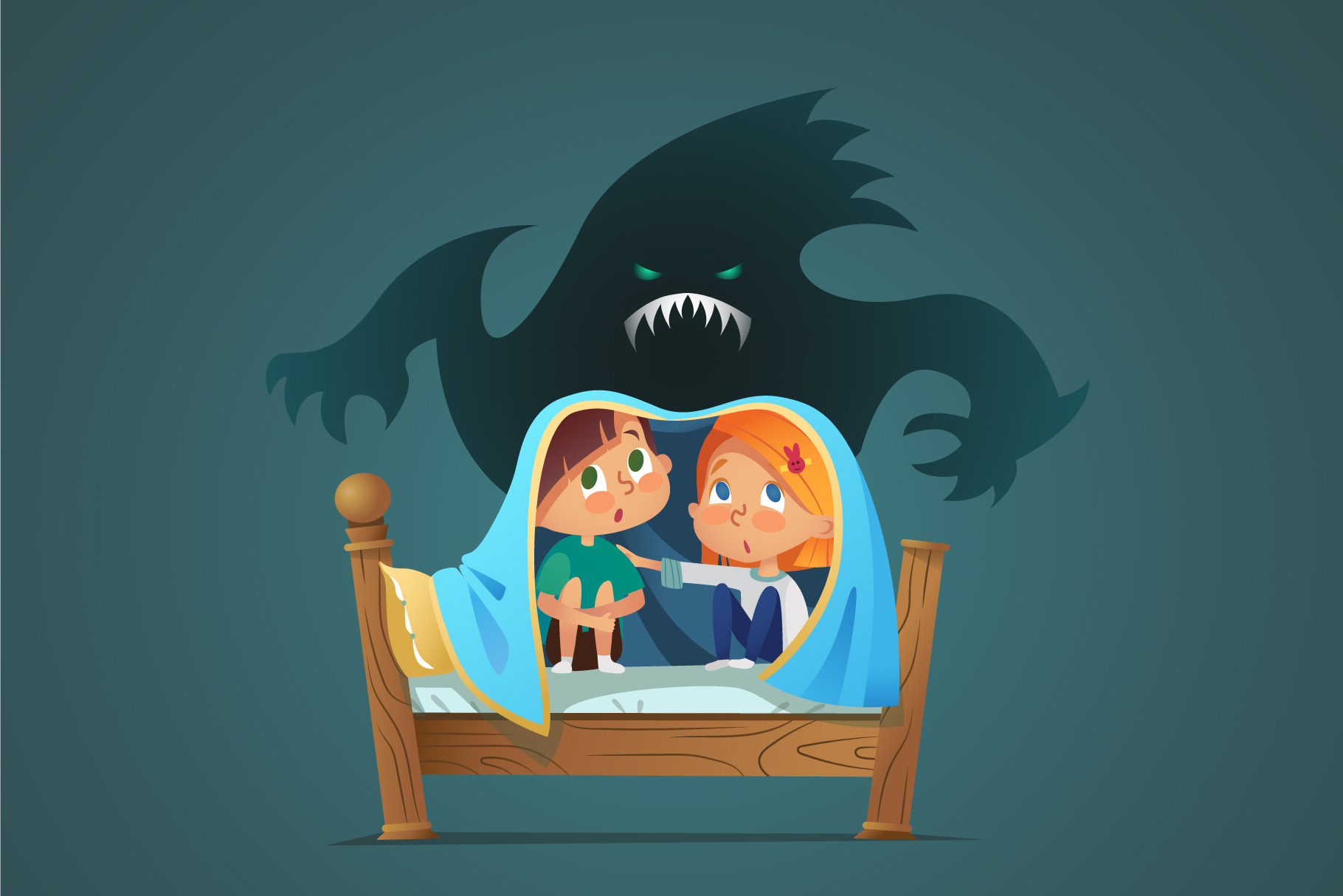 Scared children, a Person Illustration by FoxyImage | Creative Market