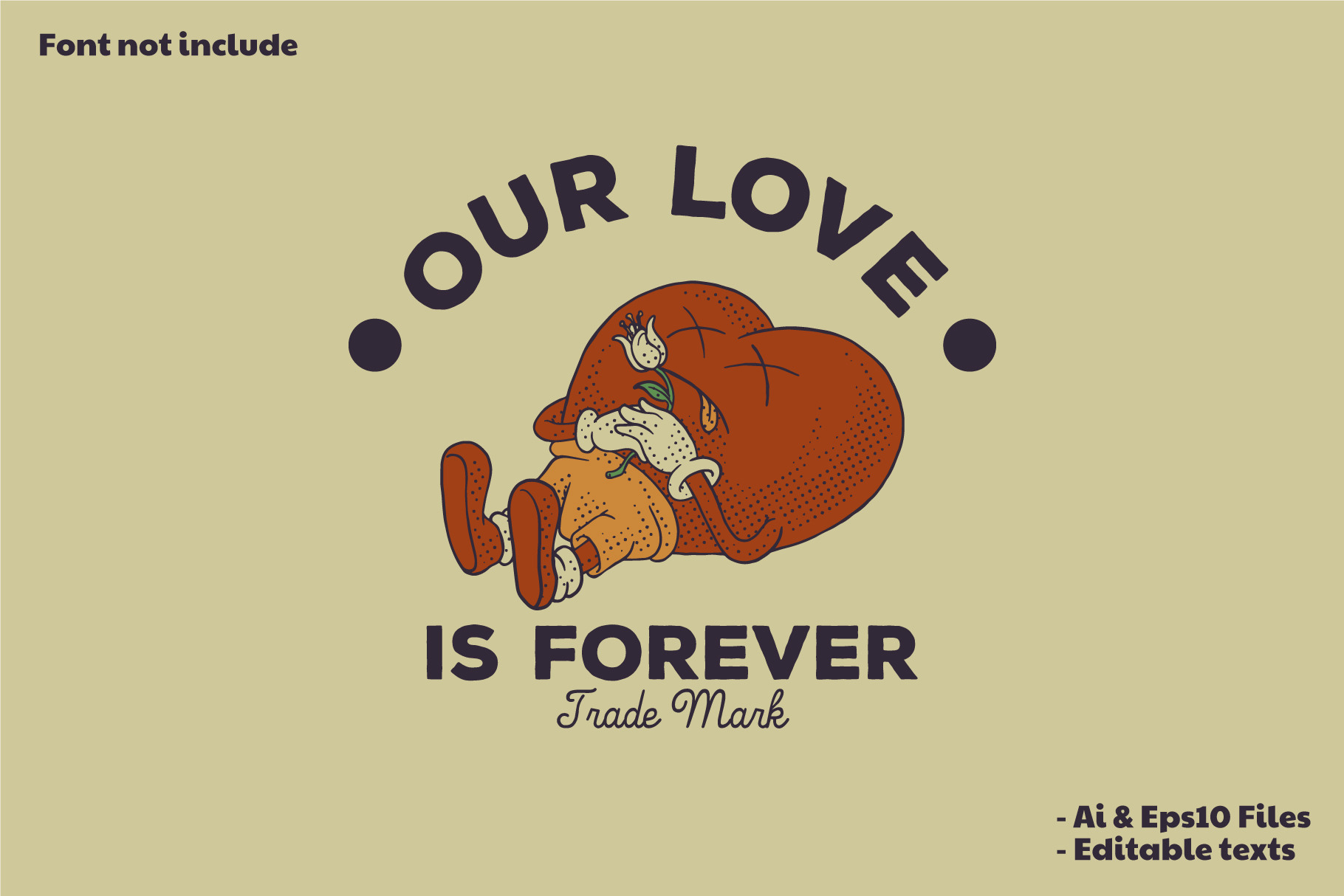 Cartoon dead heart mascot, a Decorative Illustration by Judsart