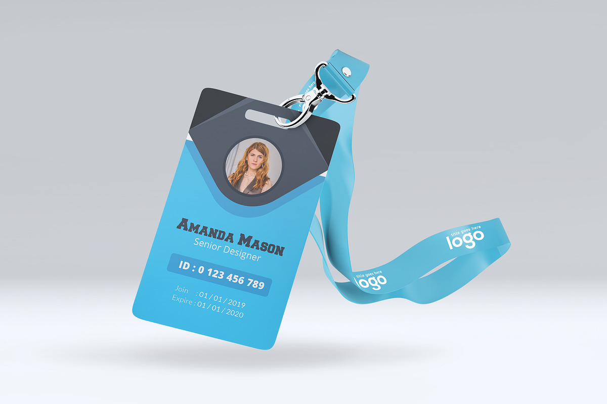 Blue and Black ID Card Design, a Stationery Template by ZAAS