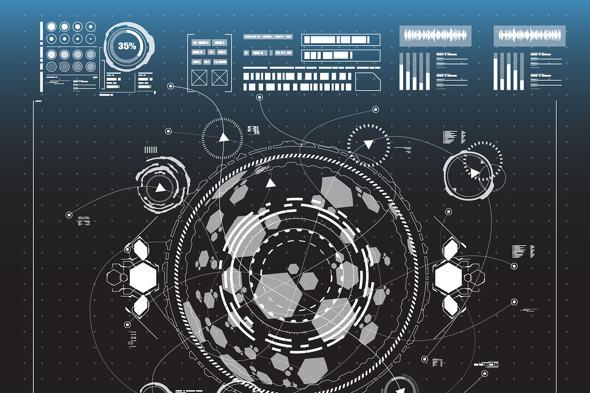Set of Black and white HUD elements, an Object Graphic by Andrew_Derr