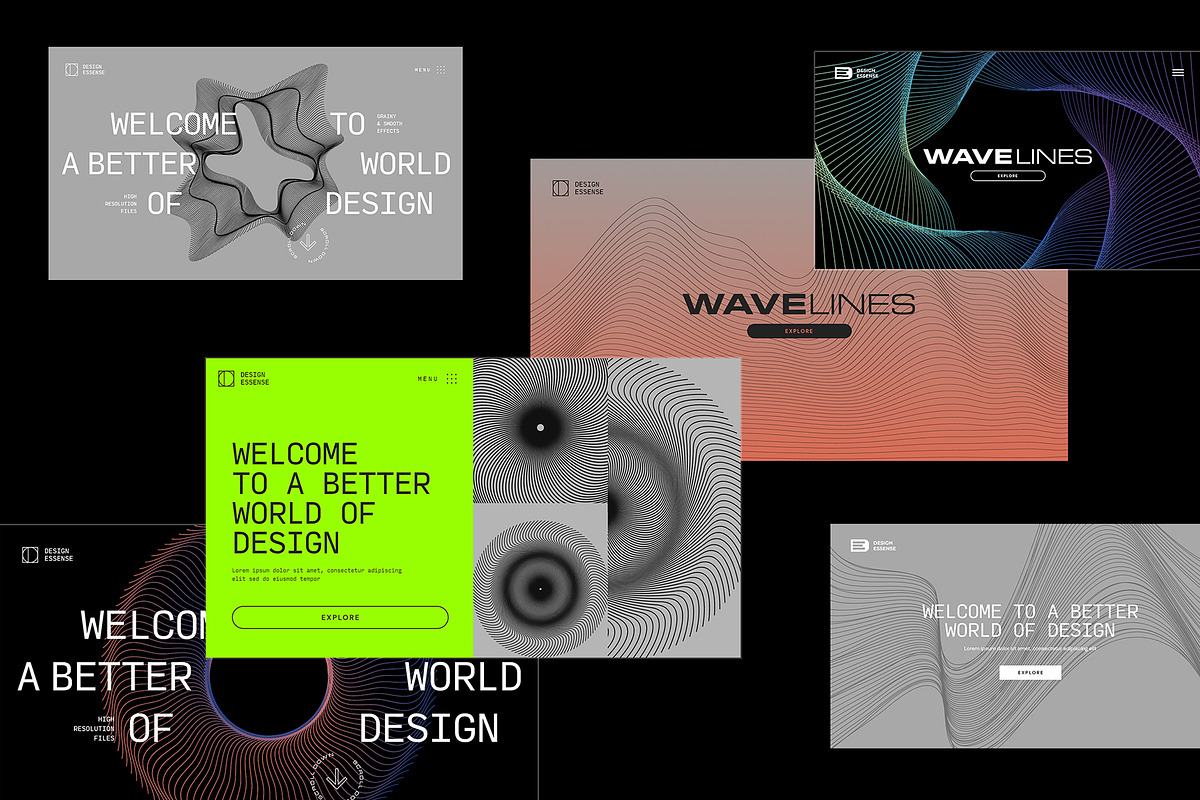 Wave Lines - 100 Vector Shapes, an Object Graphic by assetpro.design