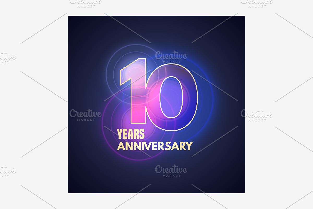 10 years anniversary vector icon, a Decorative Illustration by Darth ...