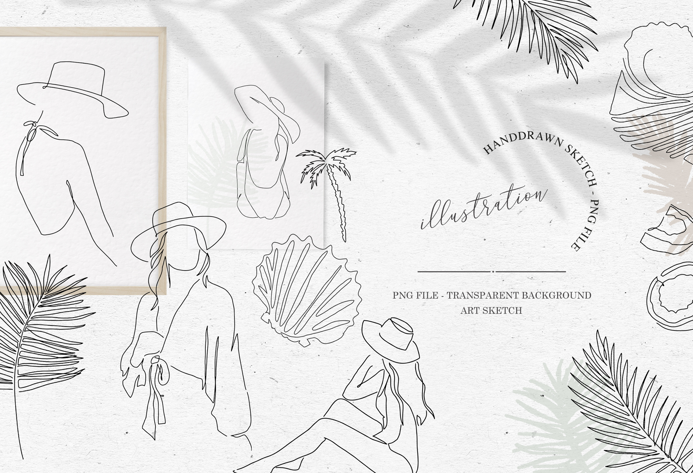 LINE ART SUMMER BUNDLE / png+vector, a Person Illustration by KruthDesign