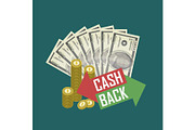 Cash back concept with money, a Finance Illustration by studioworkstock