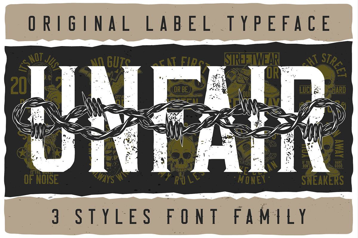 Unfair Font Family, a Font by VozzyStock