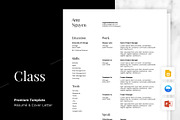 Class - Resume and Cover Letter, a Resume Template by Sleeper Labs
