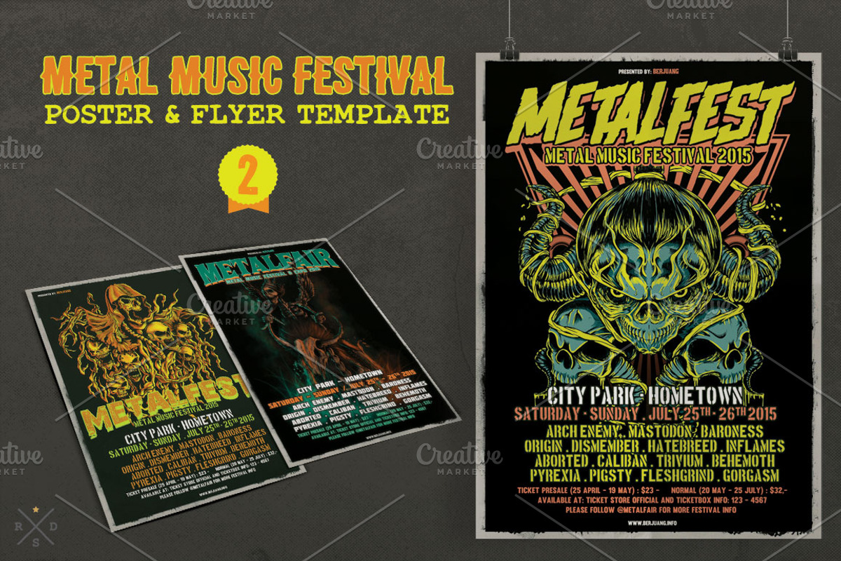 Metal Music Festival Poster & Flyer, a Templates & Theme by The Design ...