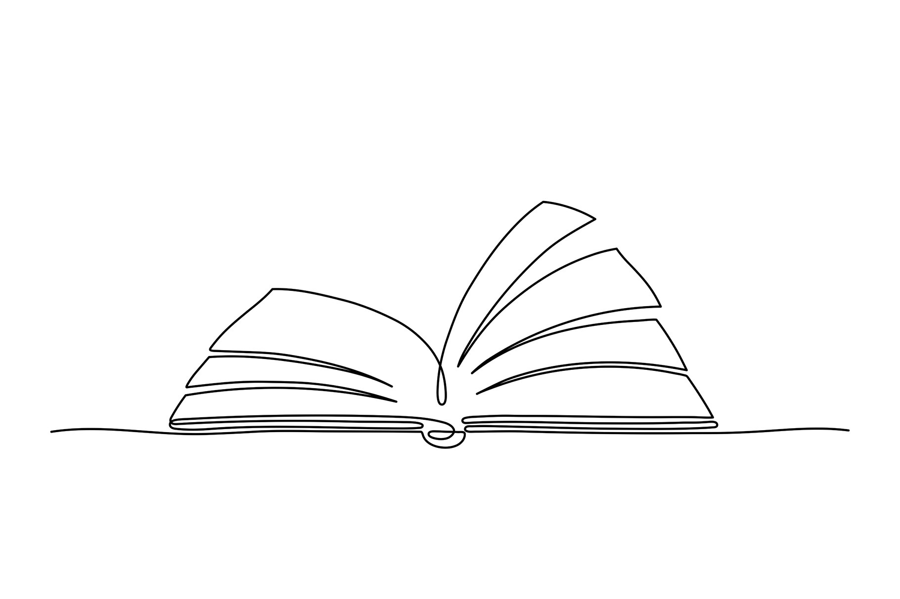 One line book. Outline library books | Background Graphics ~ Creative ...